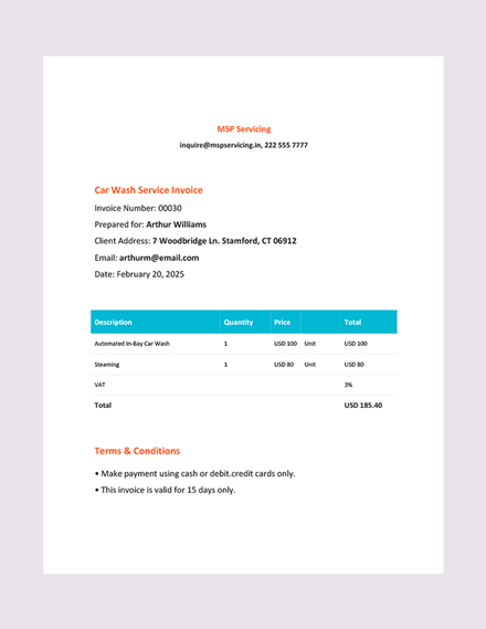 Car Invoice Template - Download in Word, Google Docs, Excel, PDF ...