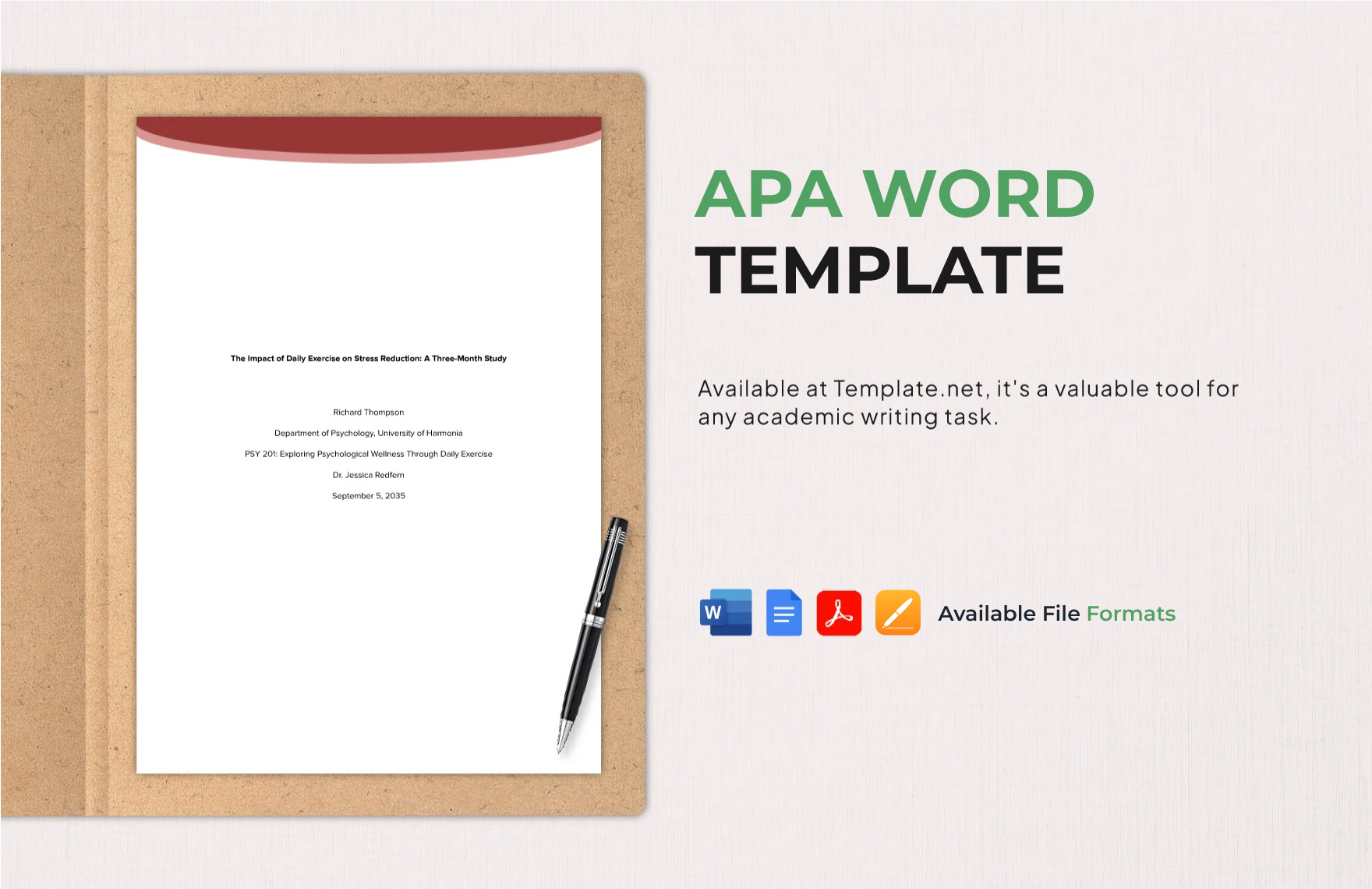 APA Abstract Template In Word PDF Google Docs Pages Download