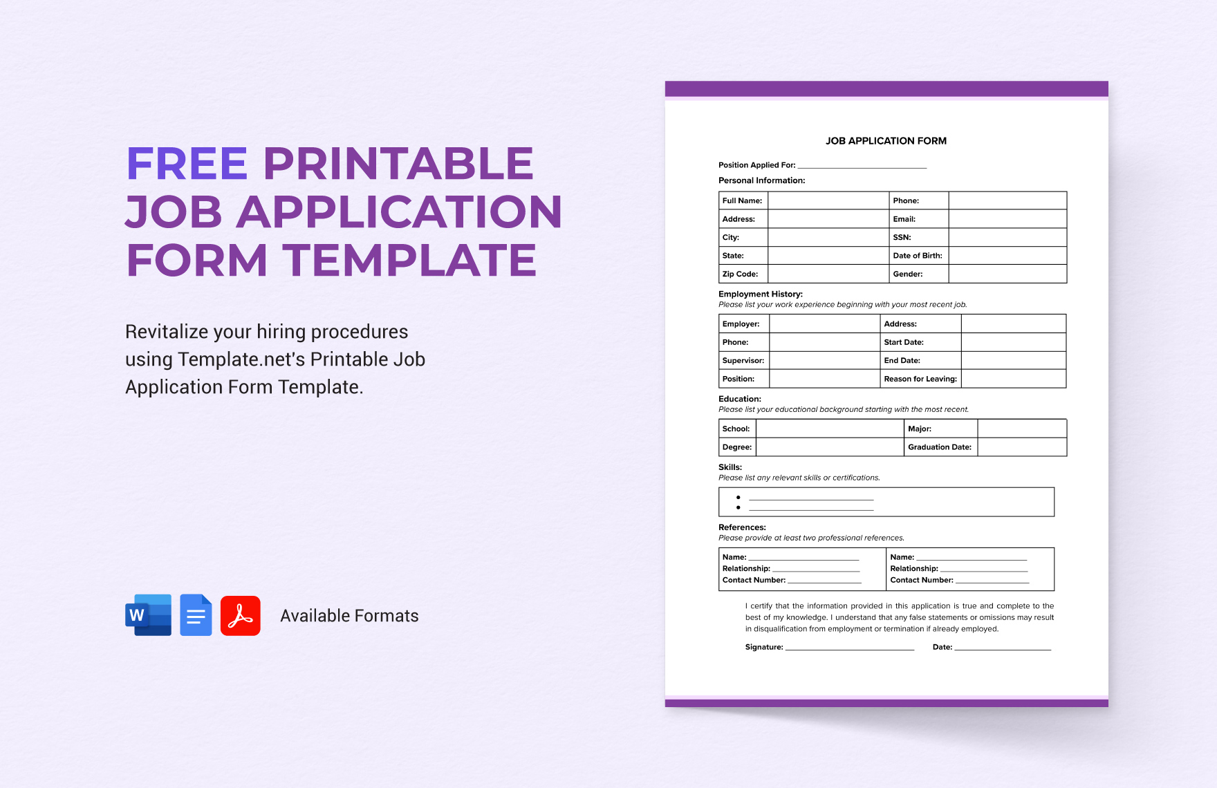 Free Freelance Business Application Form Template - Download in Word ...