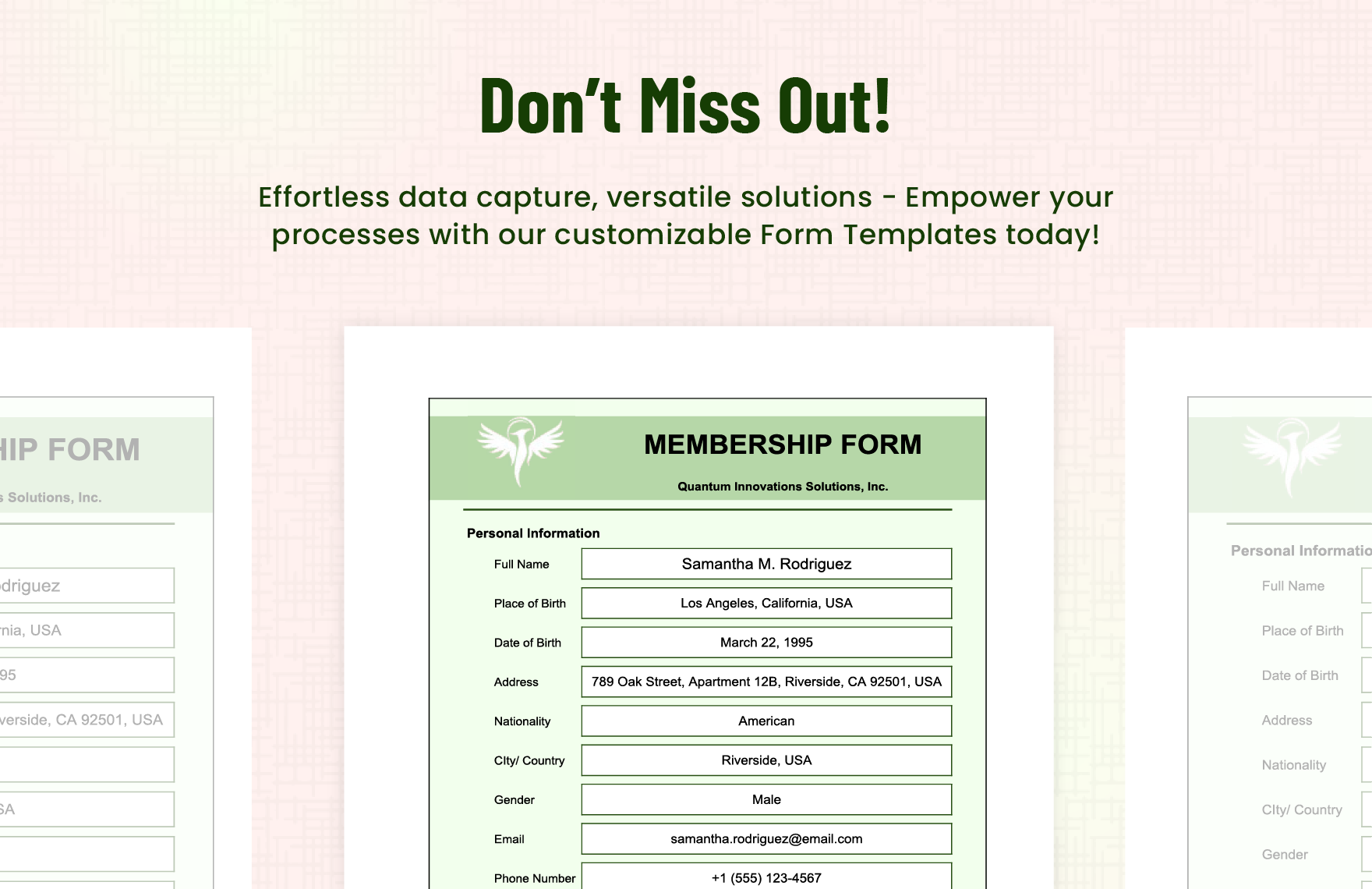 Form Template in MS Excel, Google Sheets - Download