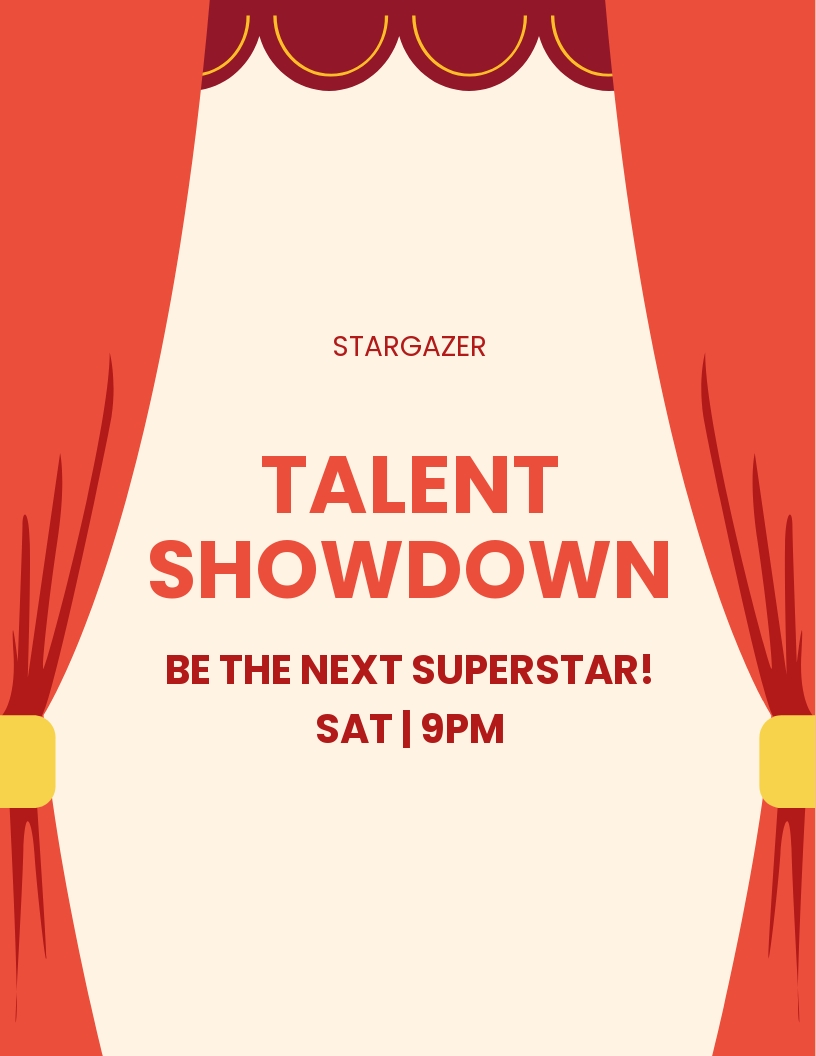Talent Show Flyer Template Illustrator Word Apple Pages PSD 