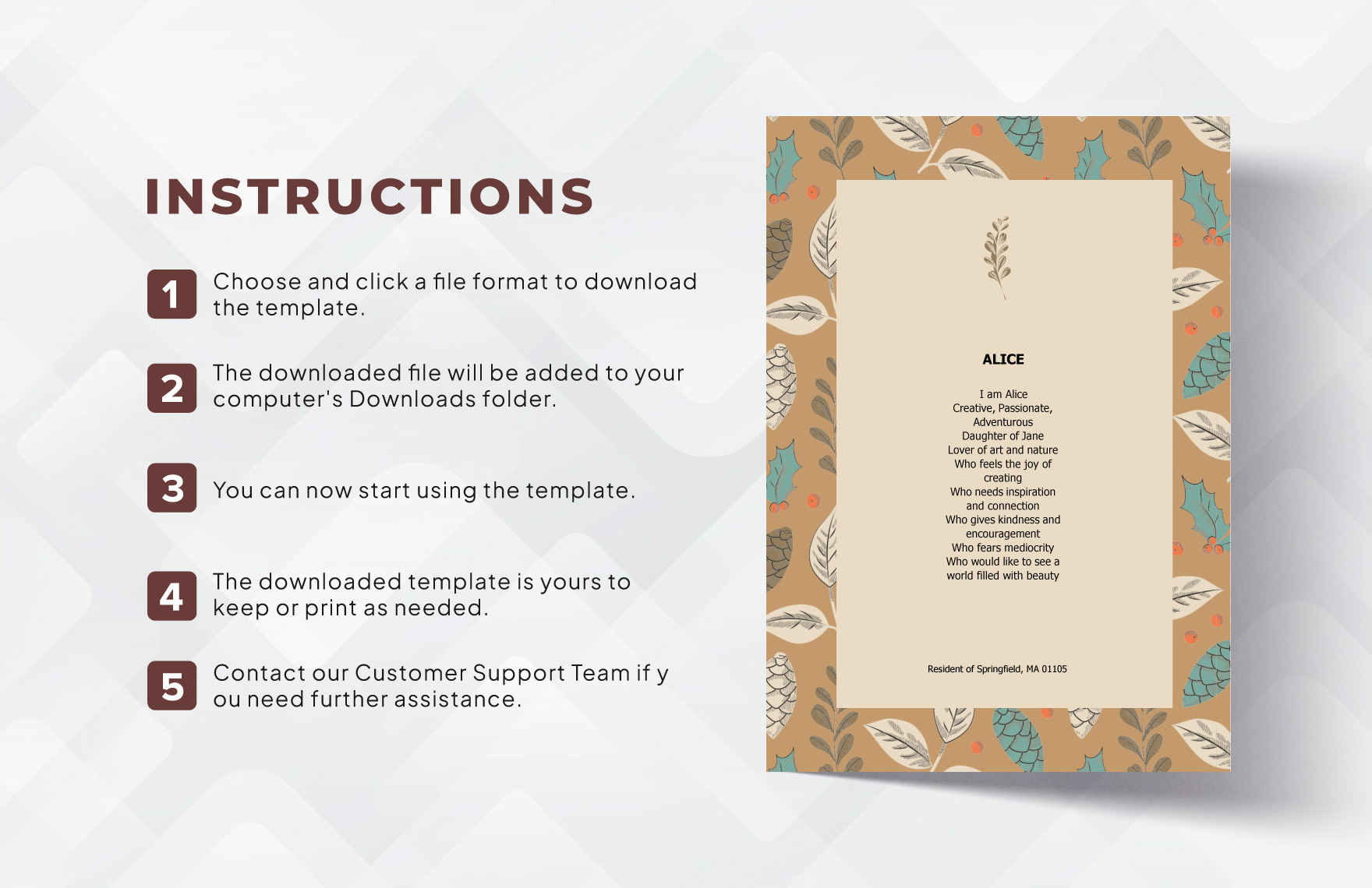 Bio Poem Template In Google Docs PDF Word Download Template