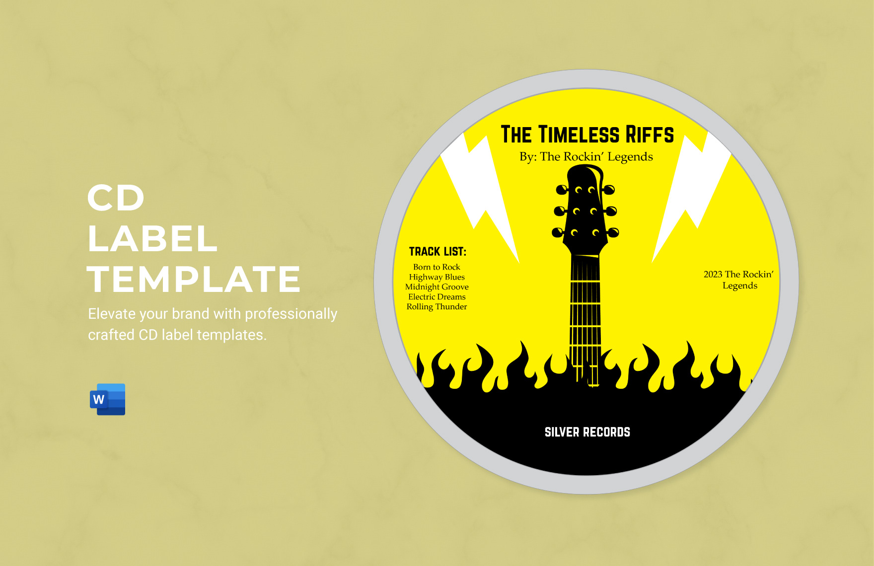 CD Label Template Download In Word Template