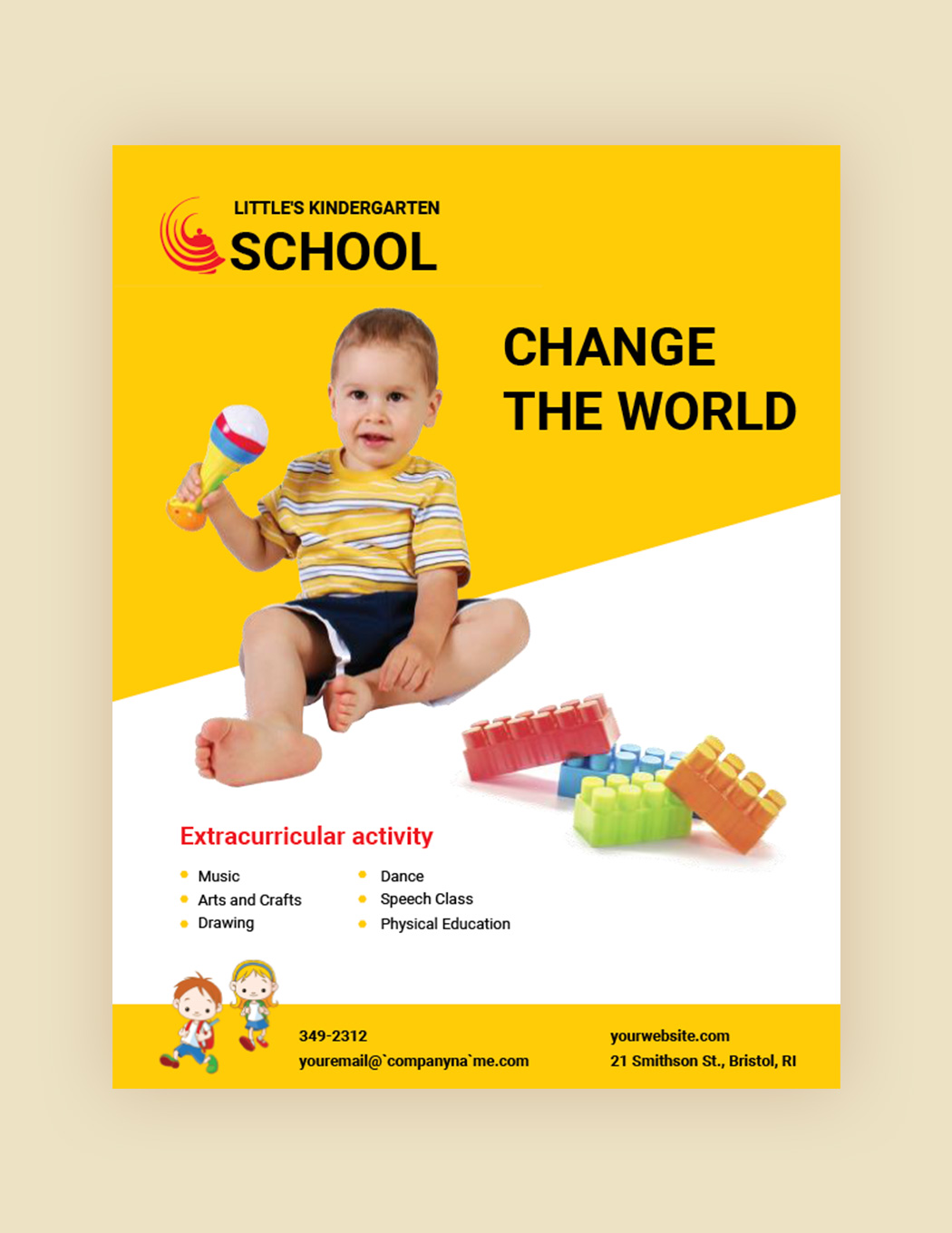 FREE Kindergarten Flyer Illustrator Template Download Template