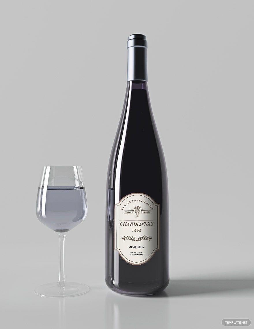 Wine Bottle Label Template Illustrator Word Apple Pages PSD 