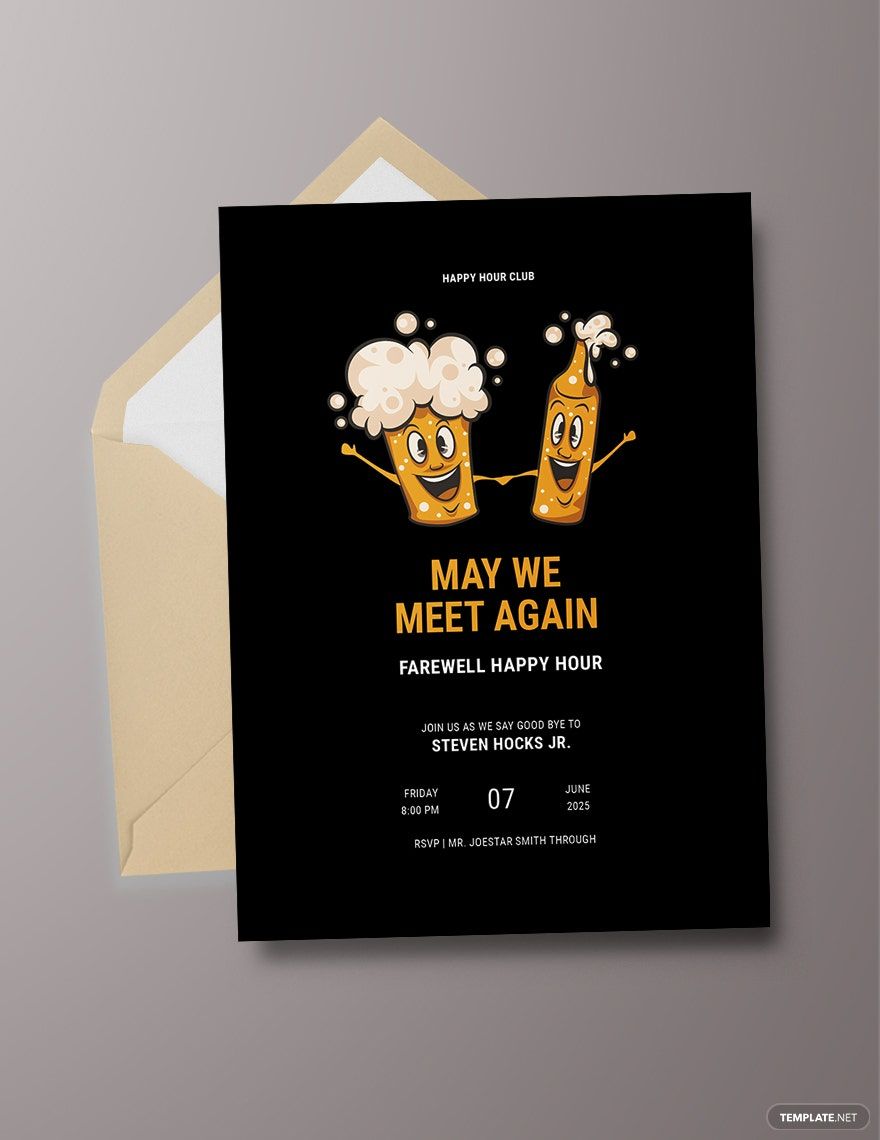 Free Farewell Happy Hour Invitation Template Download In Word 