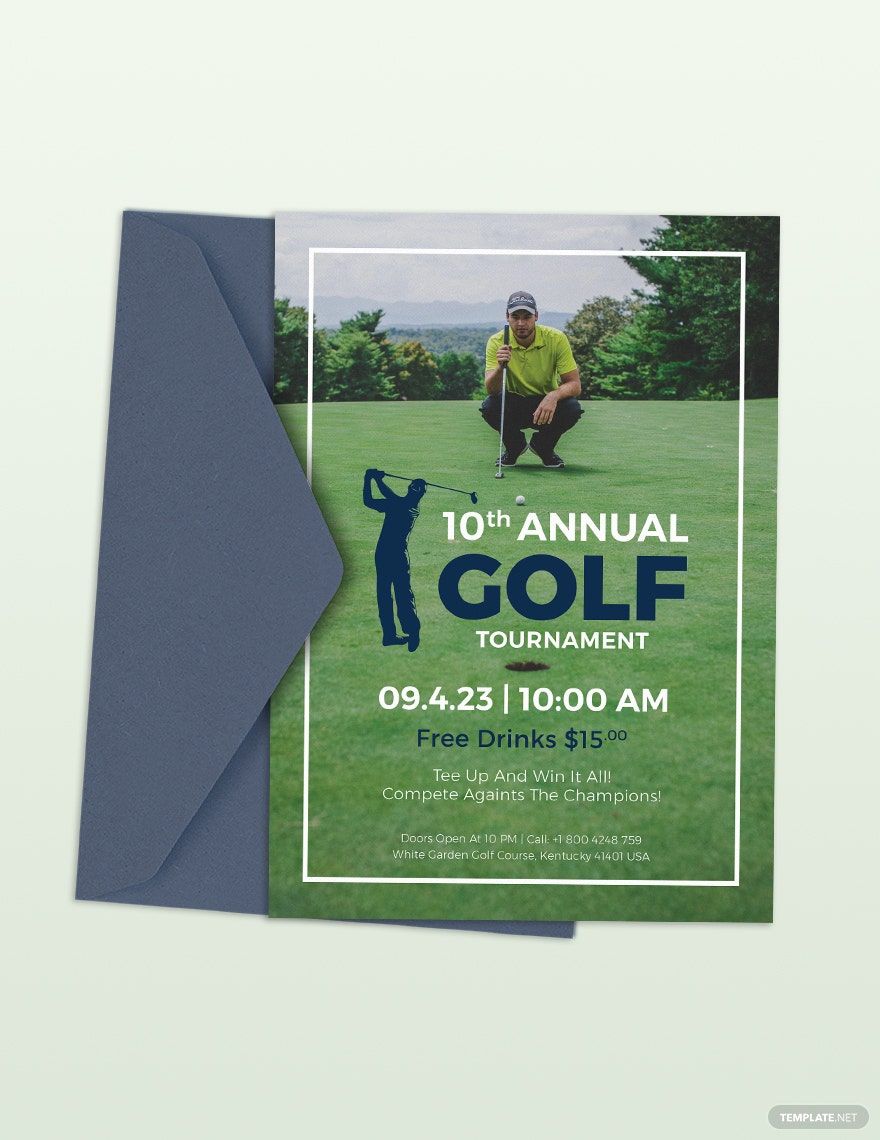 Golf Event Invitation Template Download In Word Illustrator PSD 