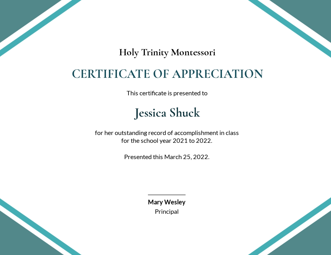 FREE Student Appreciation Certificate Templates Customize Download 