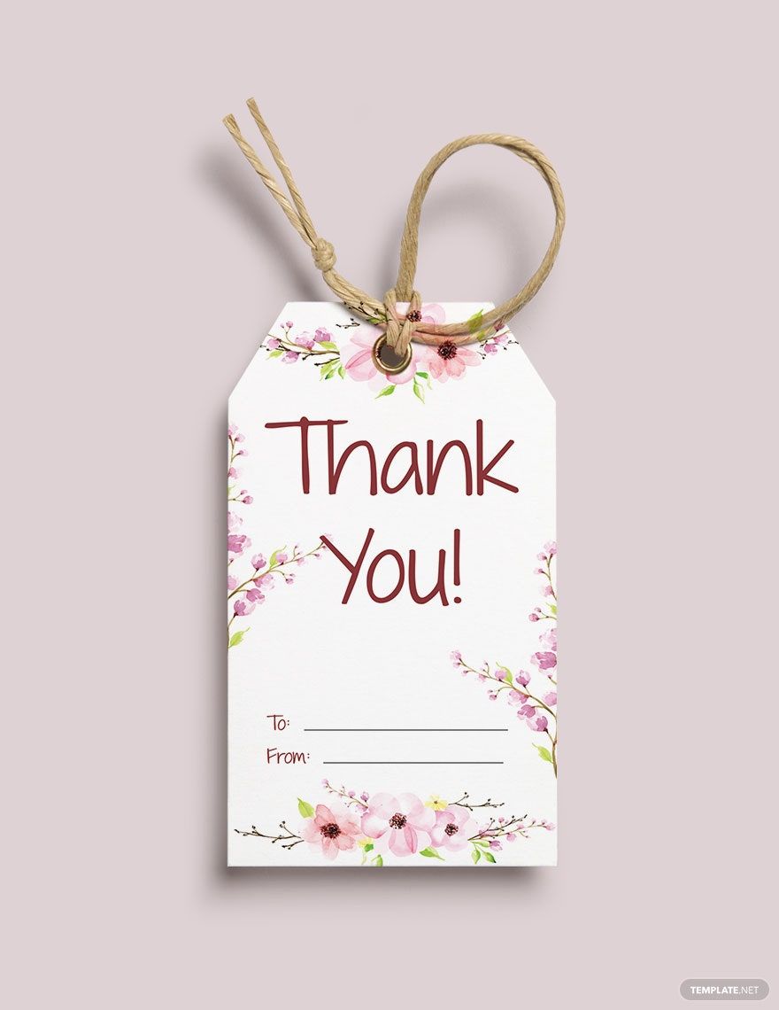 Thank You Gift Tag Template Illustrator Word Apple Pages PSD 
