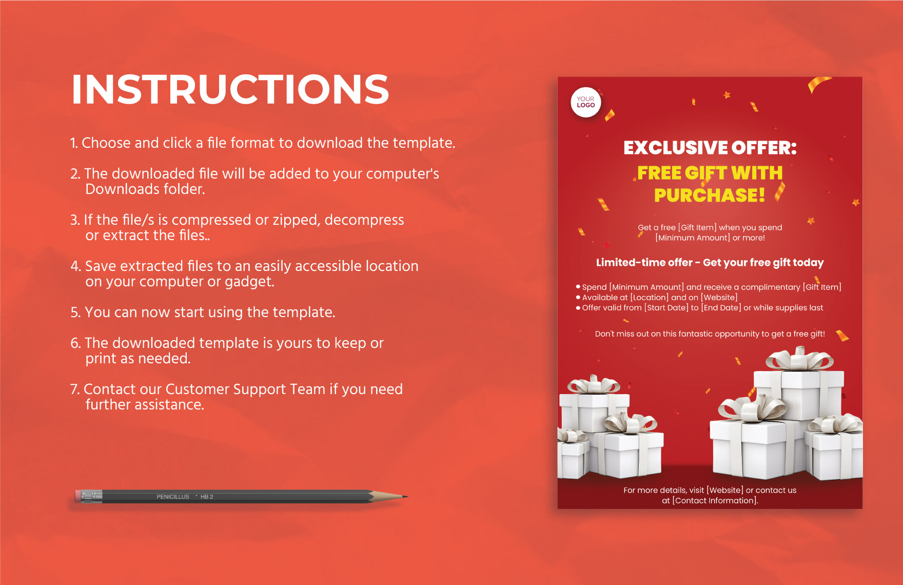 Sales Free Gift with Purchase Flyer Template - Download in Word, PDF ...