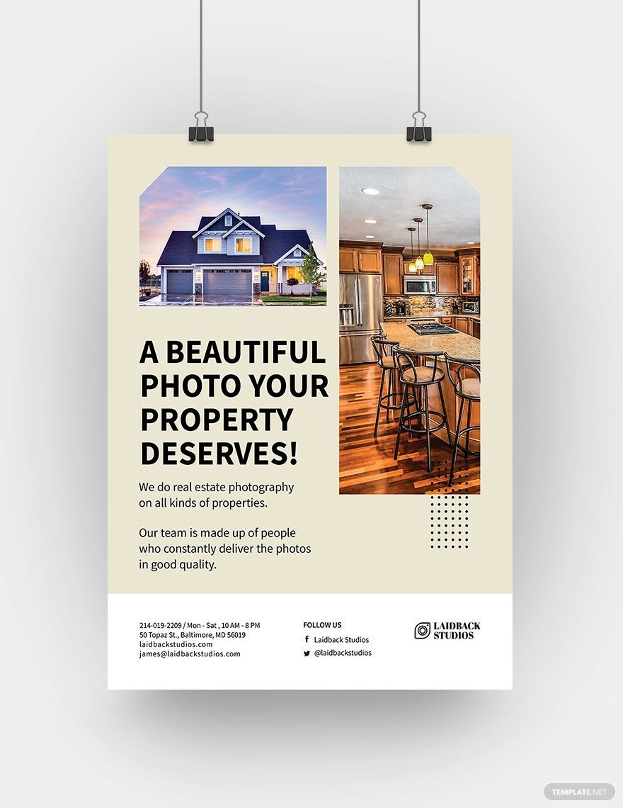 Real Estate Advertising Poster Template - Illustrator, Apple Pages, PSD ...