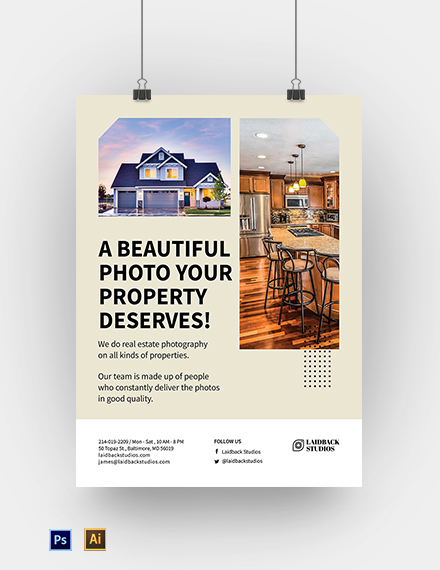 Free Creative Real Estate Poster Template - Illustrator, PSD | Template.net