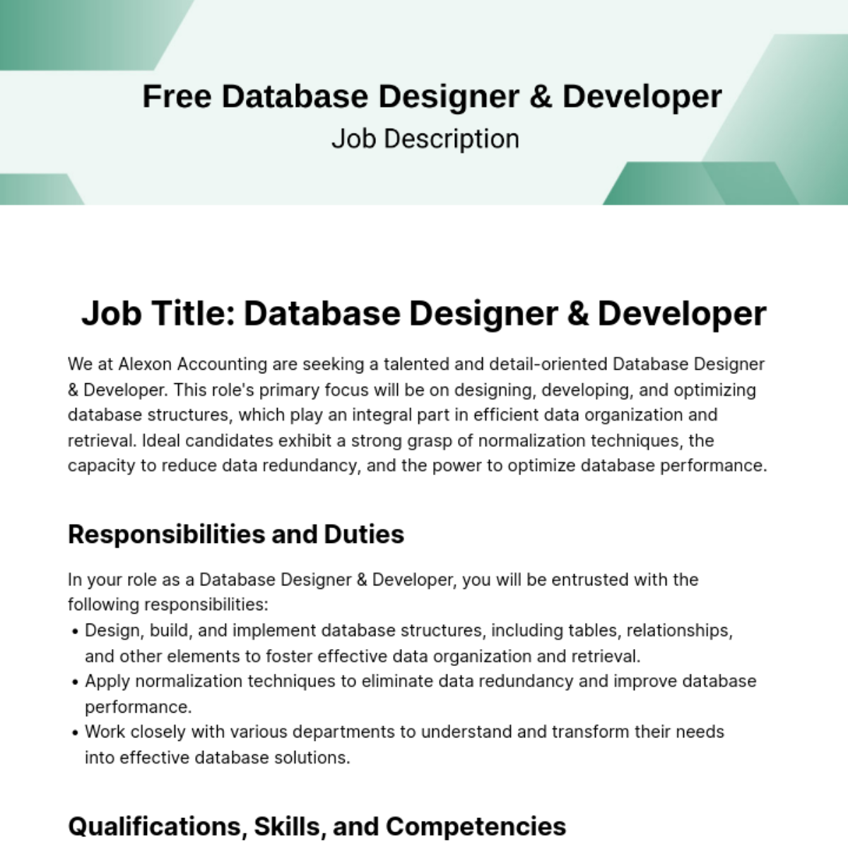 FREE Database Templates Edit Online Download