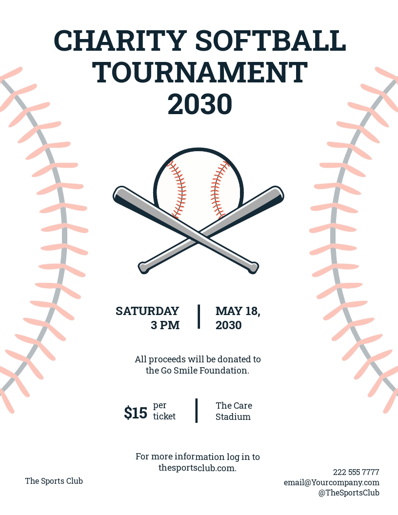 Softball Tournament Flyer Template Free JPG Illustrator InDesign 