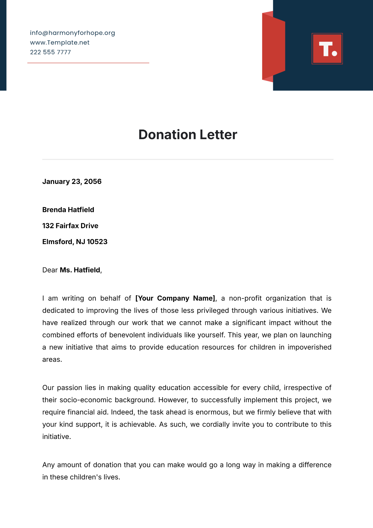 Free Funeral Donation Letter Template To Edit Online