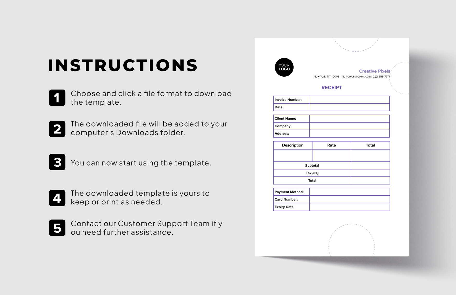 Graphic Designer Receipt Template - Download in Word, PDF | Template.net