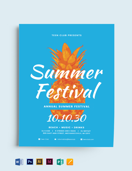 FREE Summer Food Event Flyer Template - Word (DOC) | PSD | Apple (MAC ...