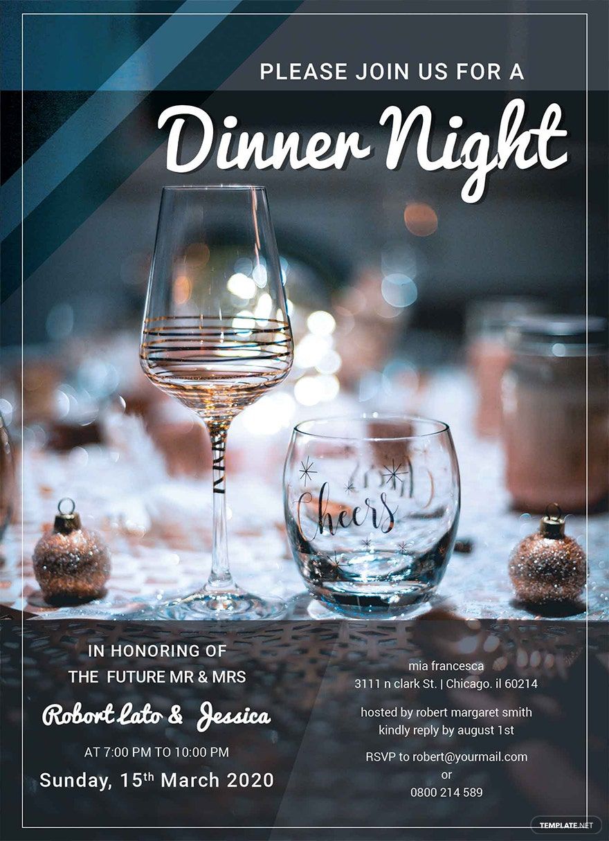 Dinner Night Party Invitation Template Download In Word Illustrator 