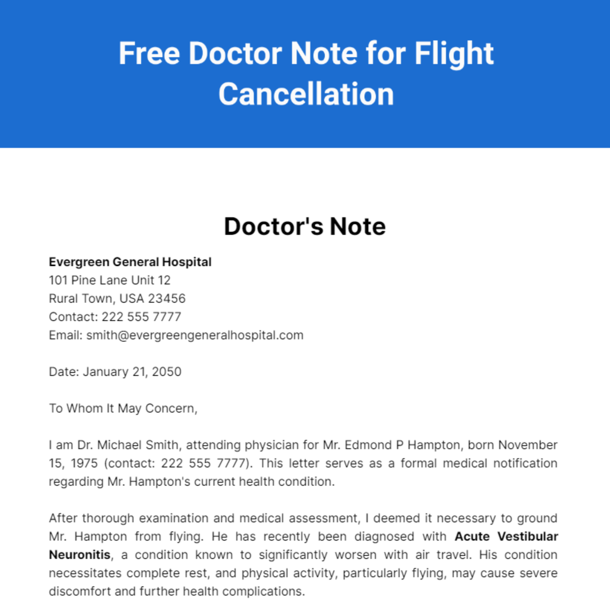 FREE Doctor Note Templates & Examples - Edit Online & Download ...