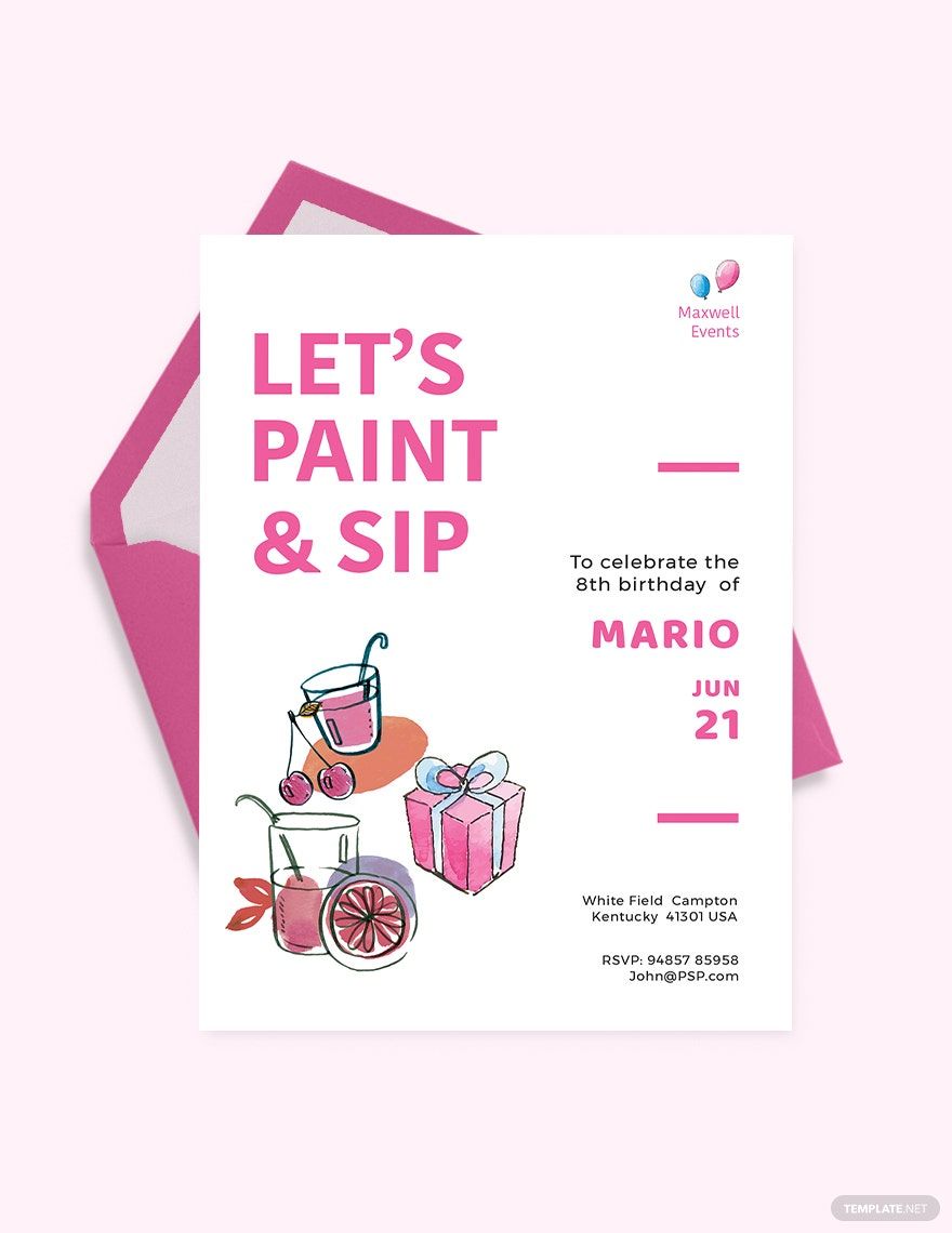 Sip And Paint Invitation Template Free