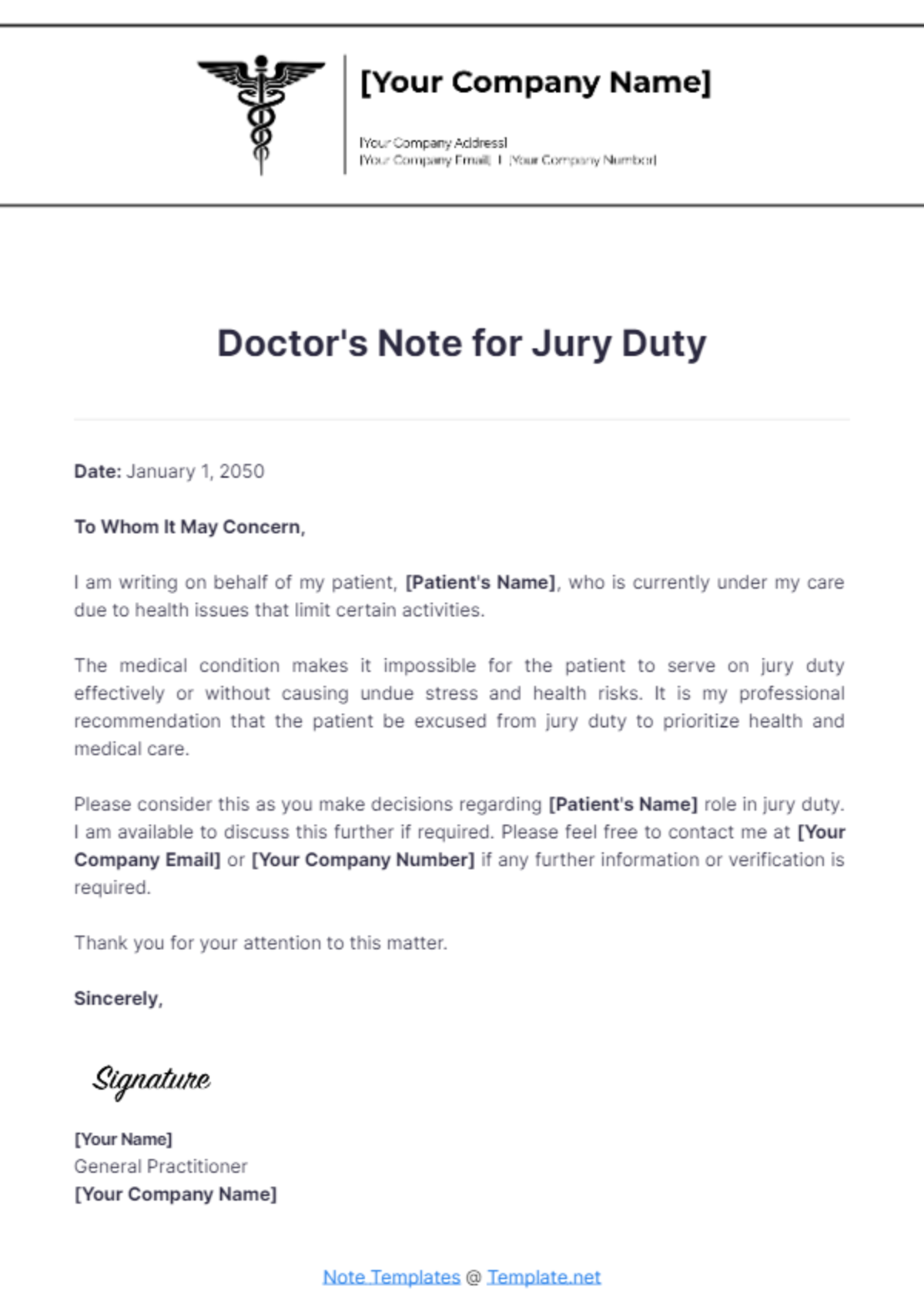 Free Doctor s Note For Jury Duty Template To Edit Online