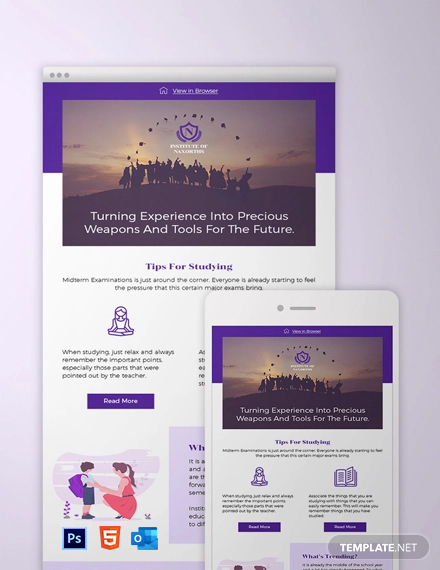 Weekly Email Newsletter Template - HTML5, Word, Outlook, Apple Pages ...