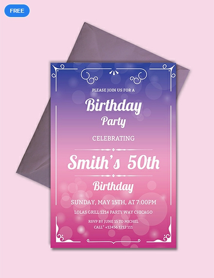 Email Birthday Invitation Template - Edit Online & Download Example ...