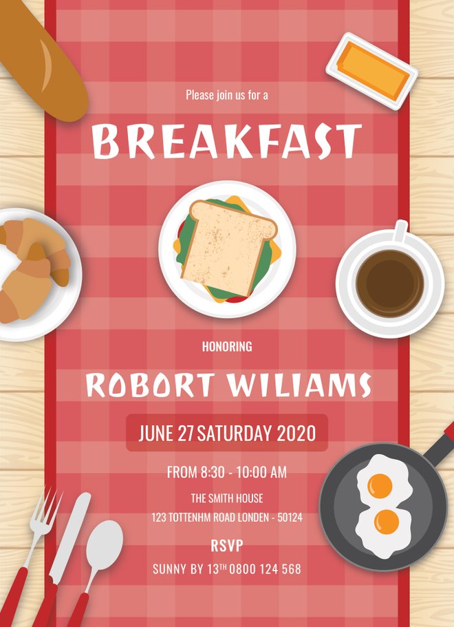 Breakfast Party Invitation Template Free Templates