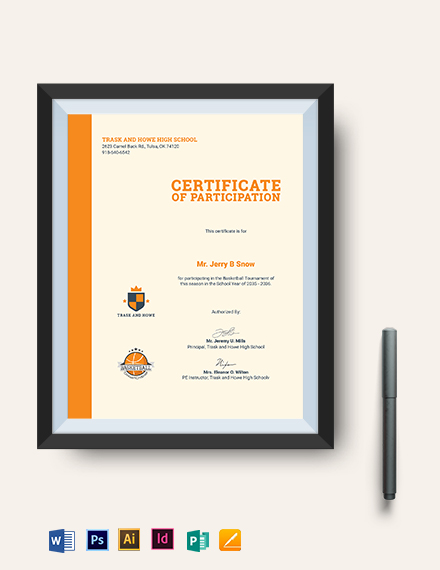 27 Basketball Certificate Templates PSD