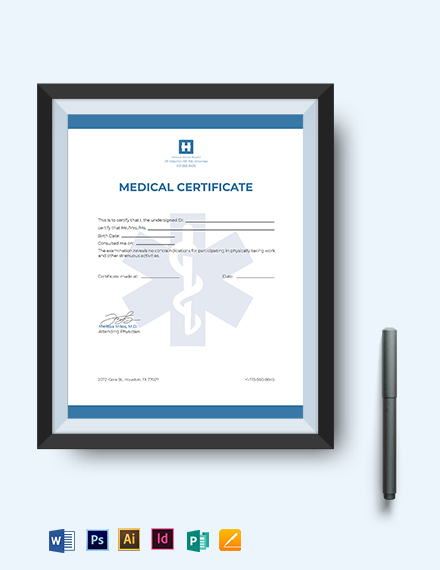 46+ Medical Certificate Samples - Word, PSD, AI