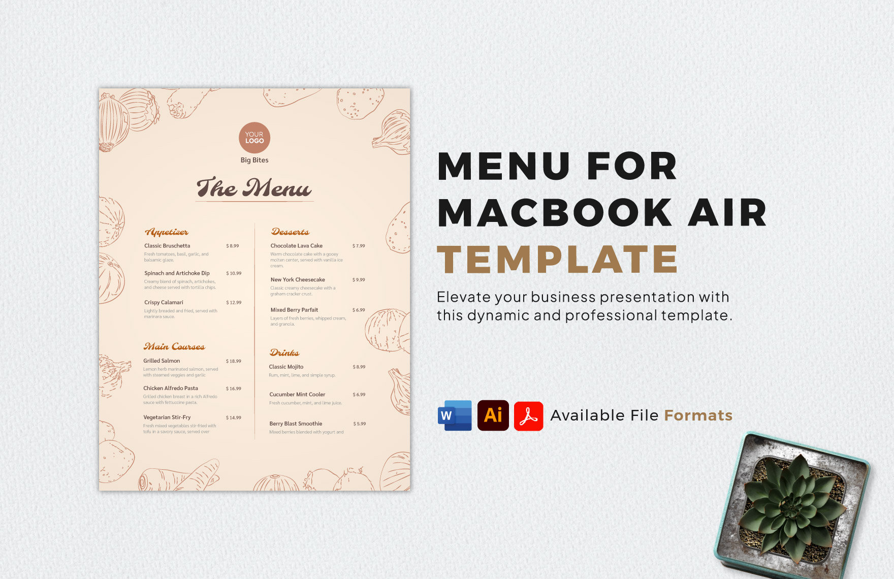 Simple Christmas Menu Template - Download in Word, PSD, Apple Pages ...