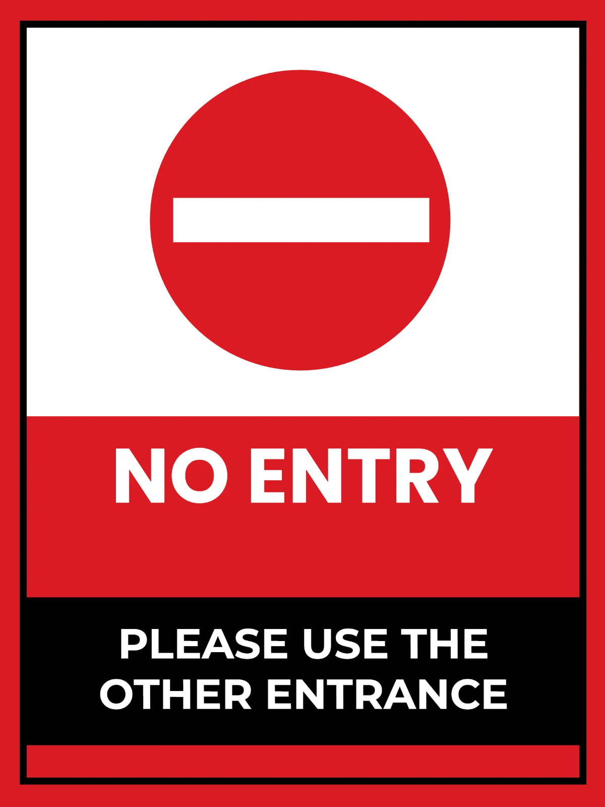 No Entry Sign Printable