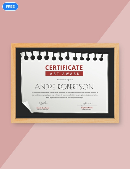Art Award Certificates