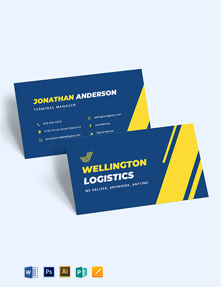 Logistics Services Business Card Template Illustrator PSD Template