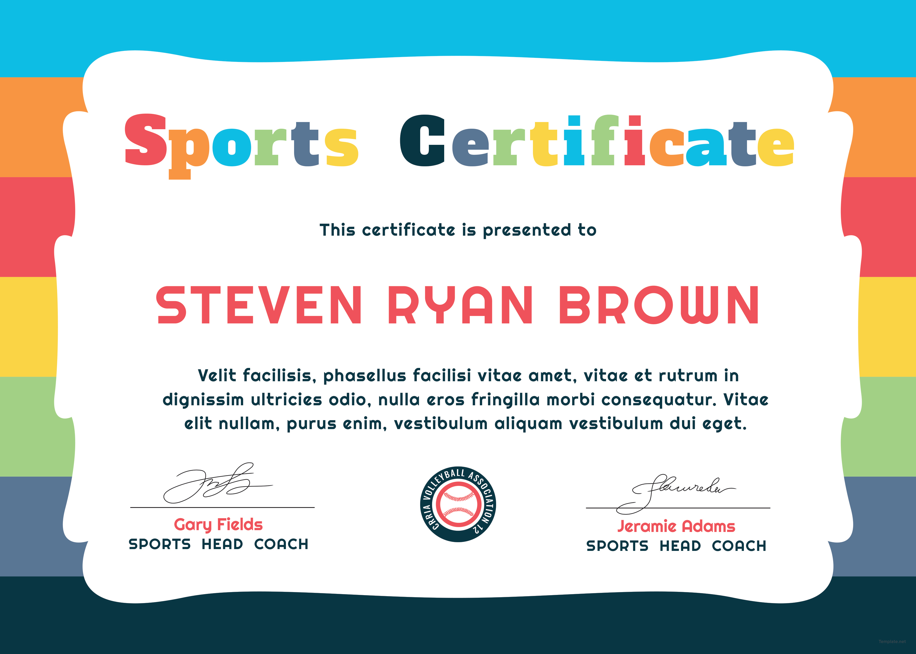 Free Kids Sports Award Certificate Template In Adobe Photoshop 