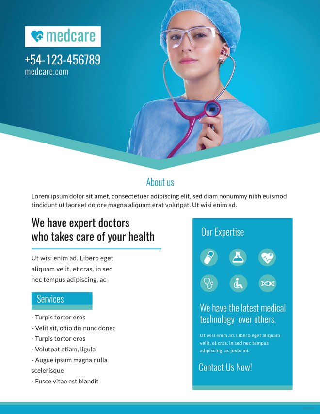 Sample Medical Flyer Template In Adobe Illustrator Photoshop 