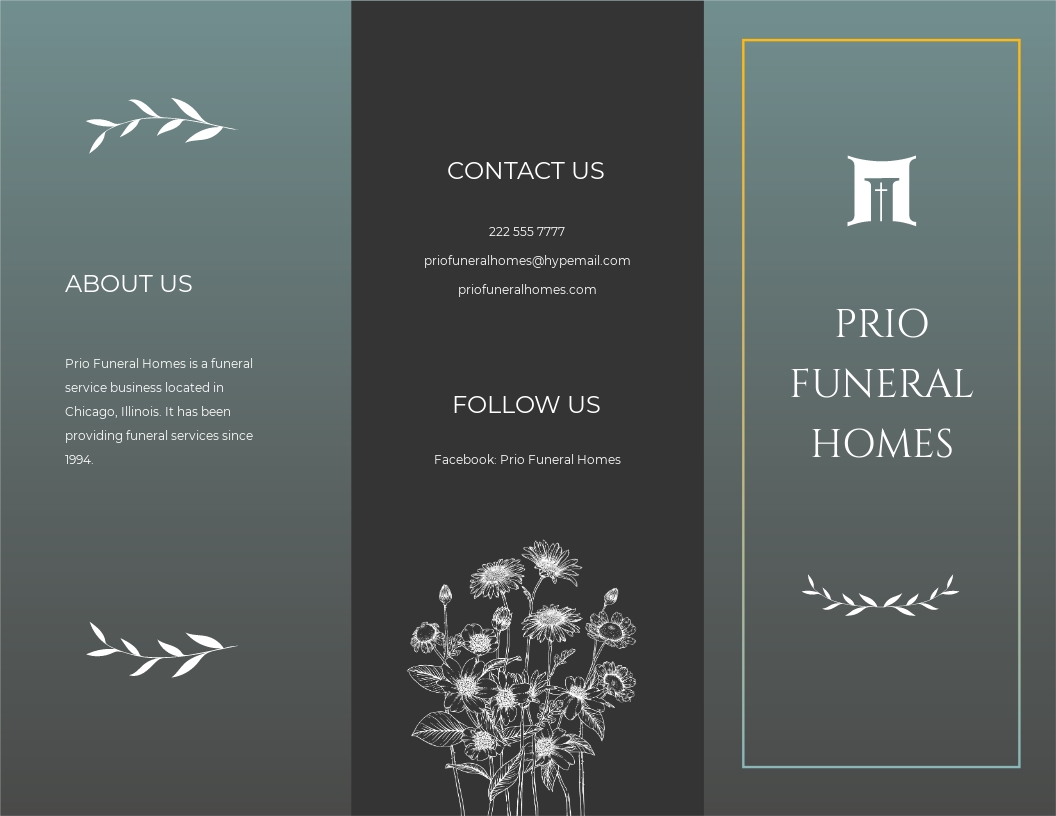 FREE Blank Funeral Plan Tri Fold Brochure Template In Illustrator 
