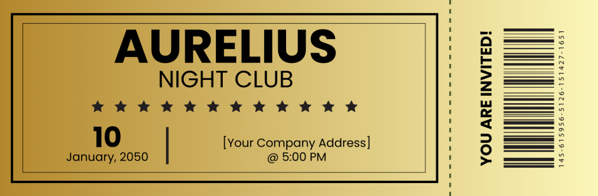 Gold Ticket Template - Edit Online & Download Example | Template.net