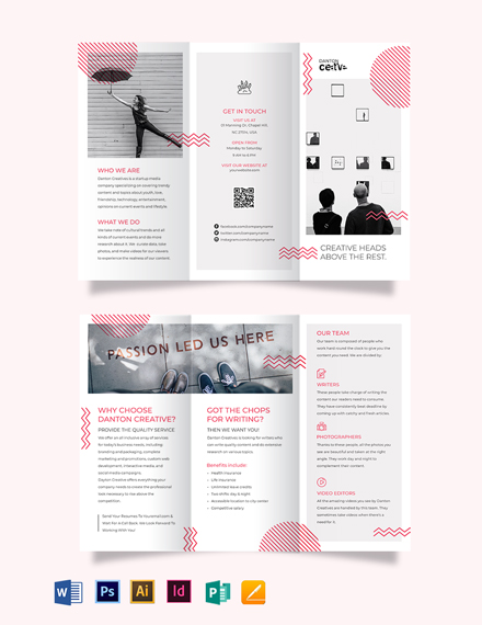Recruitment Brochure Template - Illustrator, InDesign, Word, Apple ...