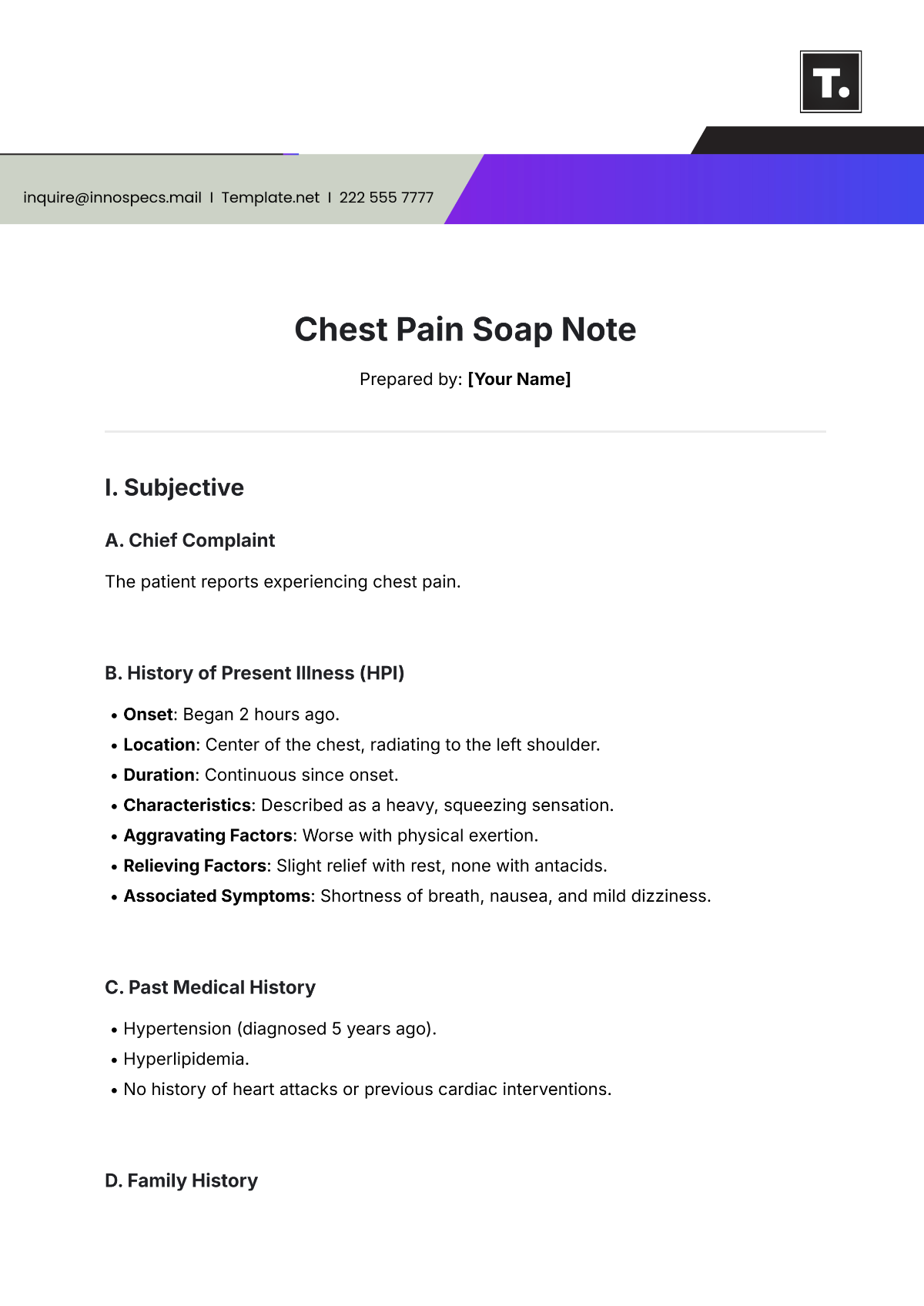 Free SOAP Note Templates Editable And Printable Free SOAP Note Templates Editable And Printable