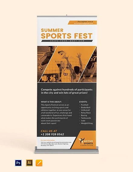 Sports Roll Up Banner Template