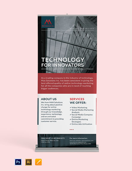 Software Solutions Roll Up Banner Template