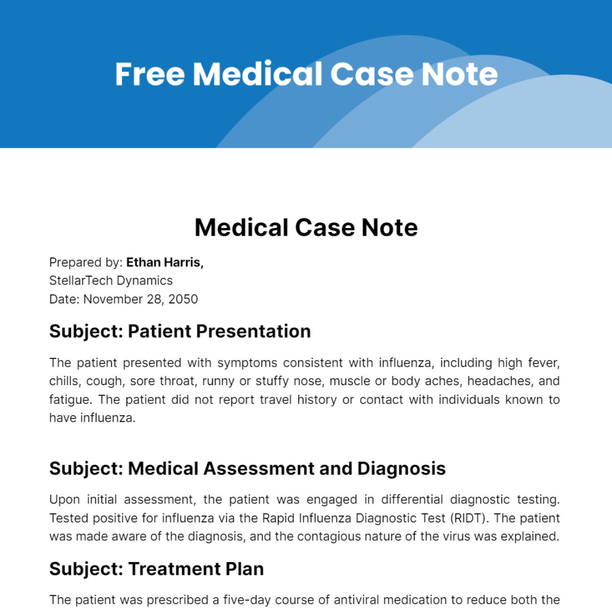 Free Medical Case Note - Edit Online & Download | Template.net