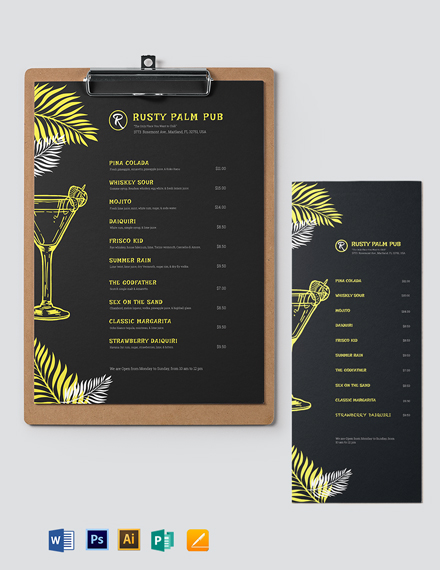 37+ Cocktail Menu Templates - Free Sample, Example Format Download!