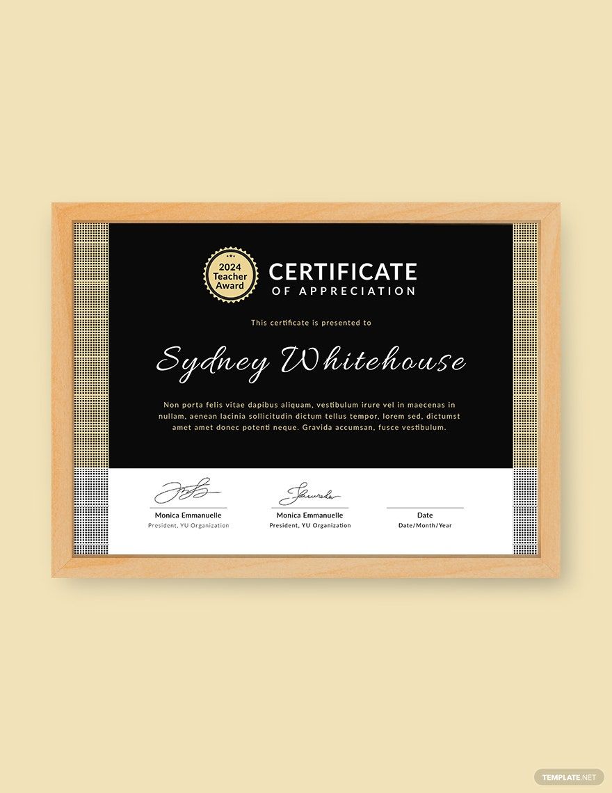 Appreciation Certificate PDF Templates Free Download Template