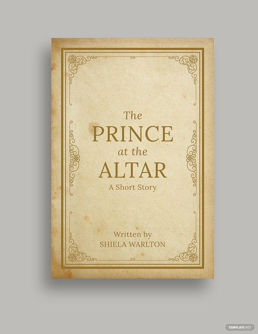 Vintage Book Cover Template Google Docs Illustrator InDesign Word 