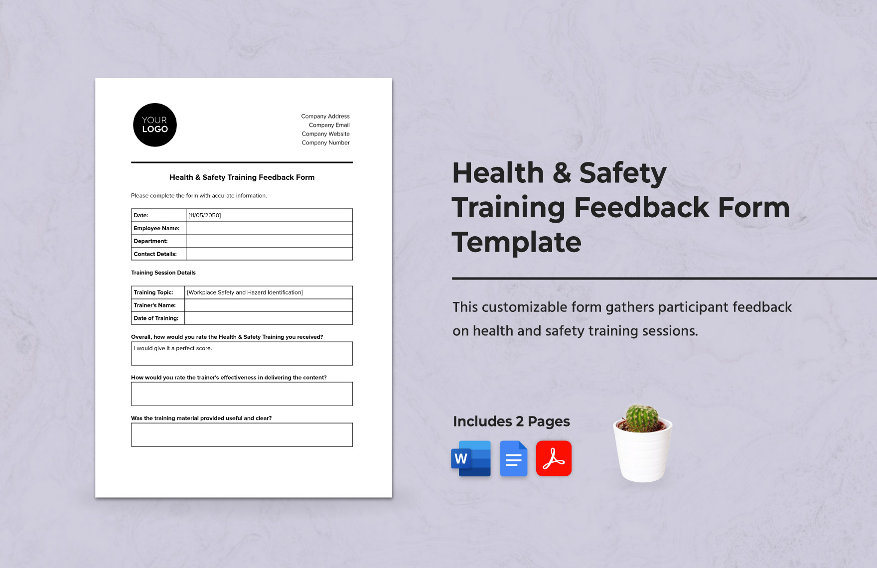 Editable Training Form Templates In PDF To Download