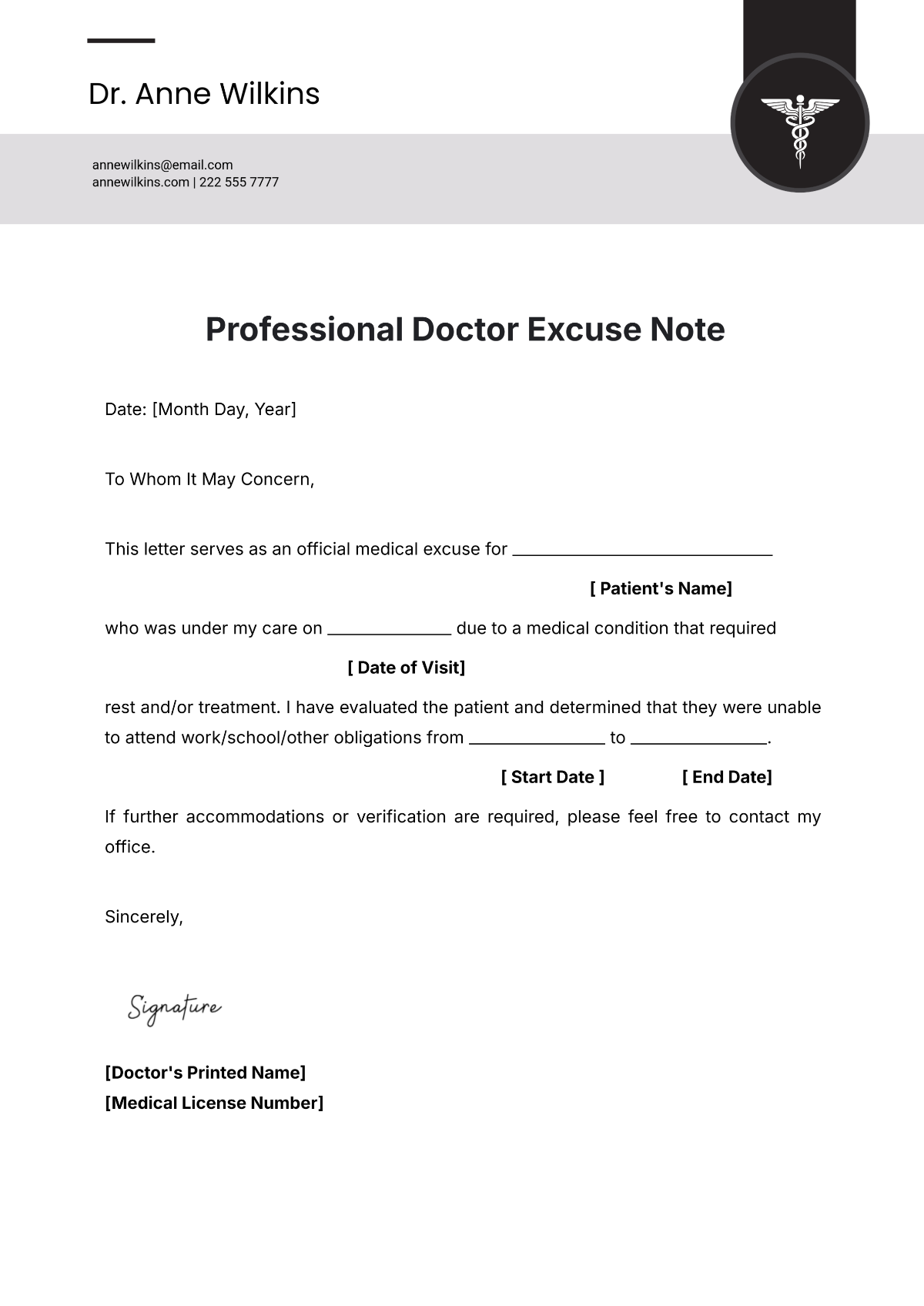 Doctors Note Template Pdf Infoupdate