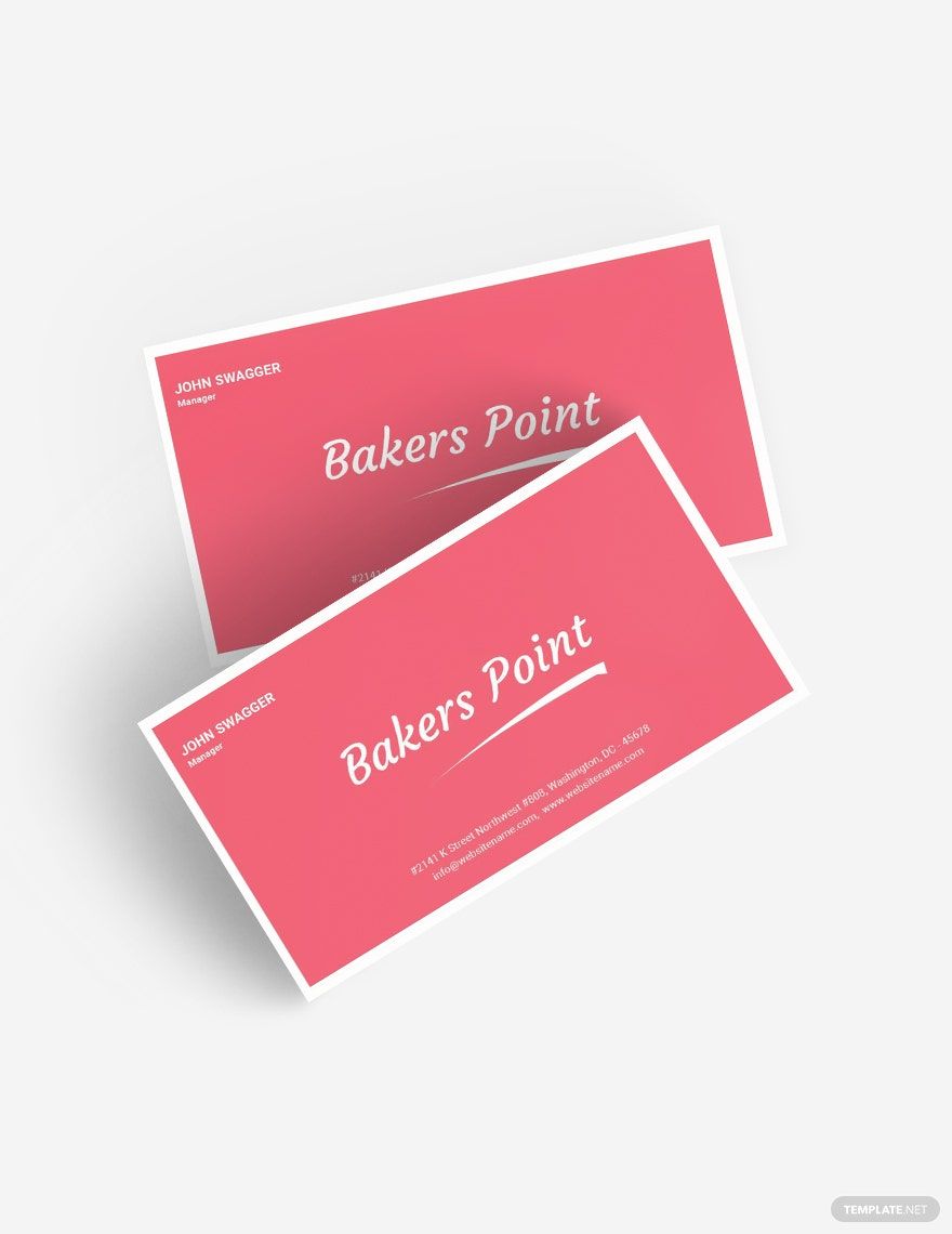 Free Simple Bakery Business Card Template Illustrator PSD Template