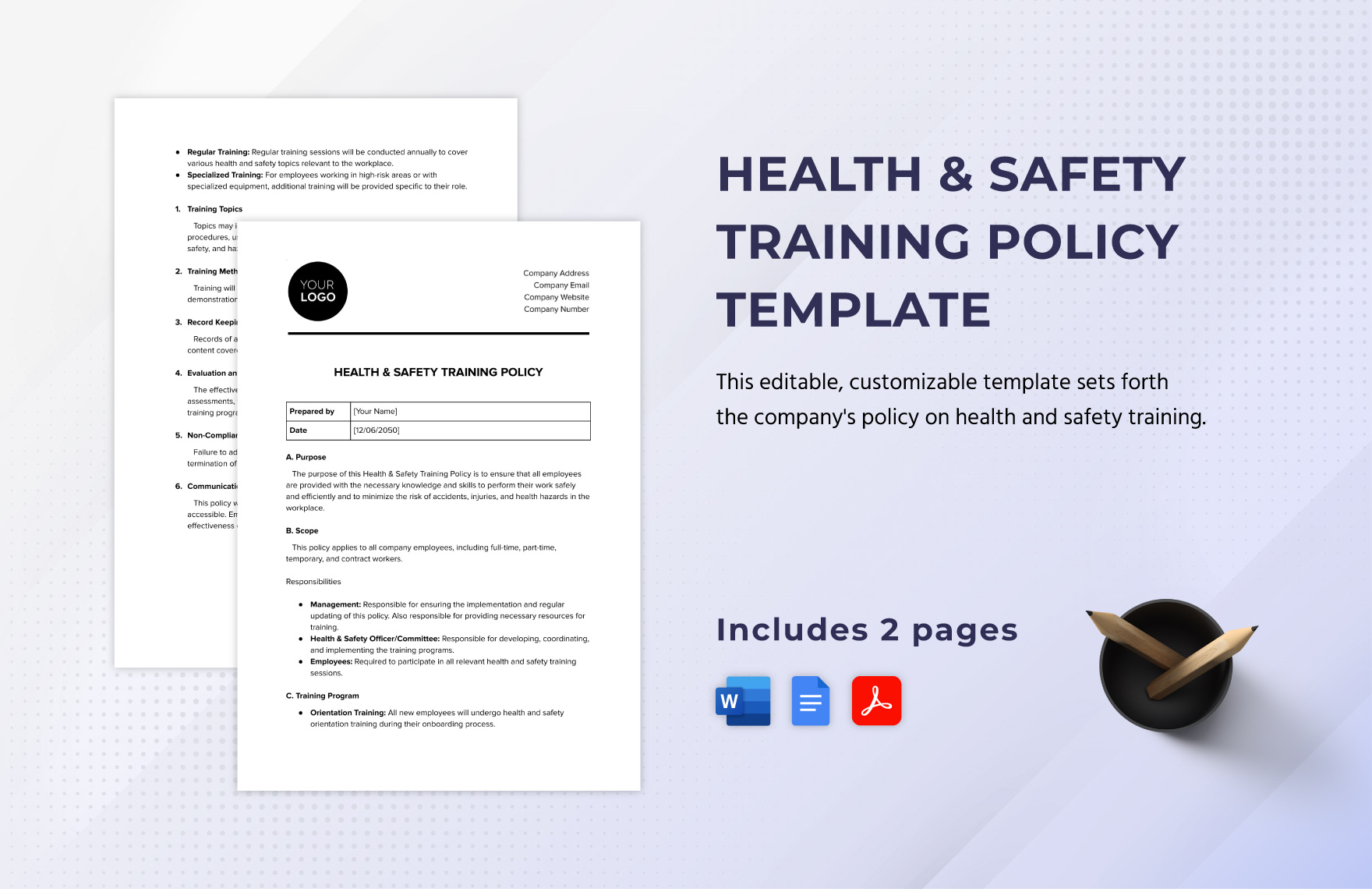 Editable Safety Policy Templates In Word To Download